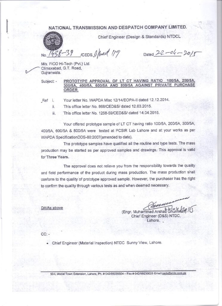 fico hi-tech | Certifications & Approvals