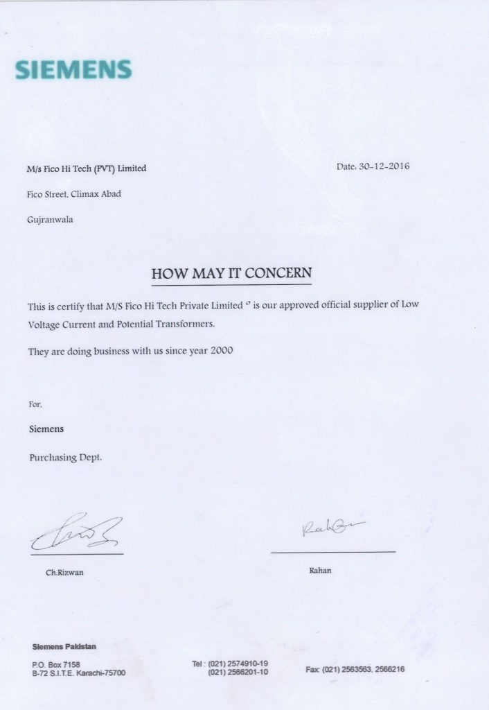 fico hi-tech | Certifications & Approvals